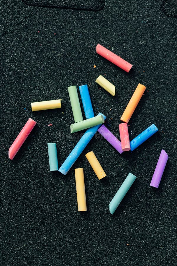 Colored Crayons on the Playground in the City Stock Image - Image of ...