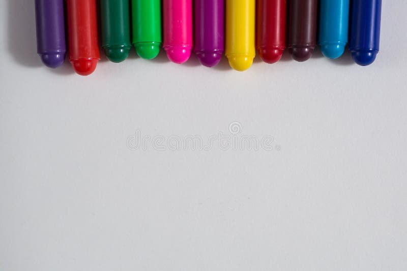 Colored Crayons and a Sheet of Paper, Notebook Concept Creativity Stock ...