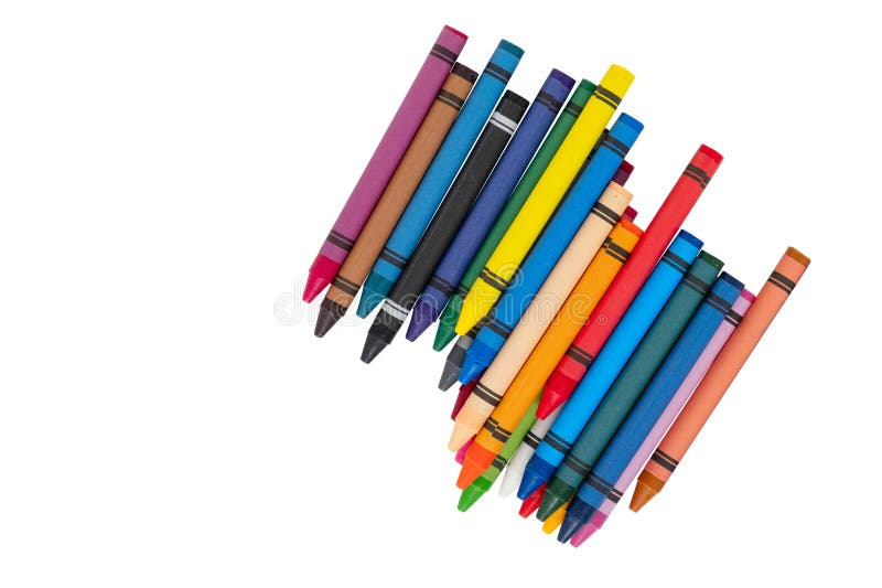 Colored Crayons on a White Background Stock Image - Image of white ...