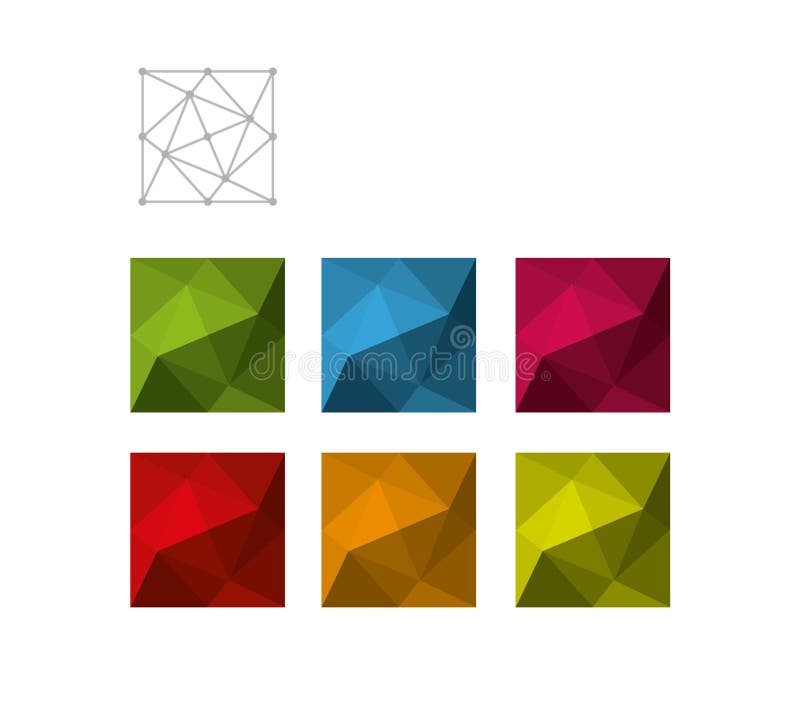 Colored Crinkled Squares Divided into Triangles of Different Shades ...