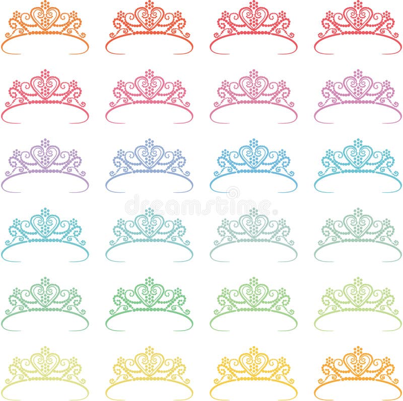 Colored Crown for Princess. Beautiful Vector Illustation for Girl and ...