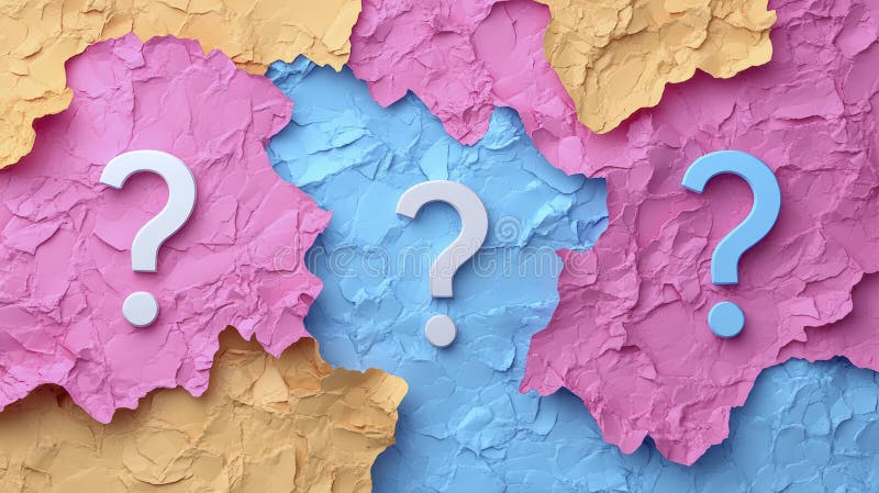 Colored Crumpled Paper with Question Marks is a Background for Quizzes ...