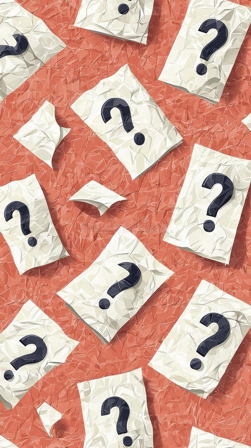 Colored Crumpled Paper with Question Marks is a Background for Quizzes ...
