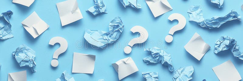 Colored Crumpled Paper with Question Marks is a Background for Quizzes ...