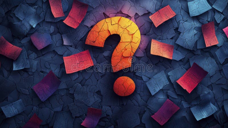 Colored Crumpled Paper with Question Marks is a Background for Quizzes ...