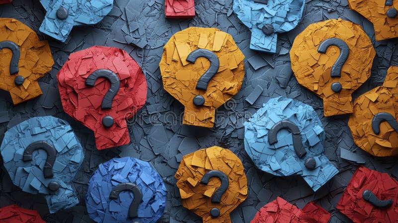 Colored Crumpled Paper with Question Marks is a Background for Quizzes ...