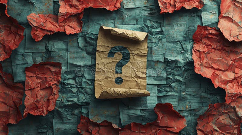 Colored Crumpled Paper with Question Marks is a Background for Quizzes ...