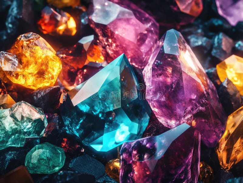 Colored Crystal Cluster stock photo. Image of crystal - 376564866