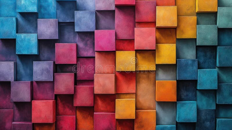 Colored Cube Arrangement, a Lively Display of Colorful Cubes in ...