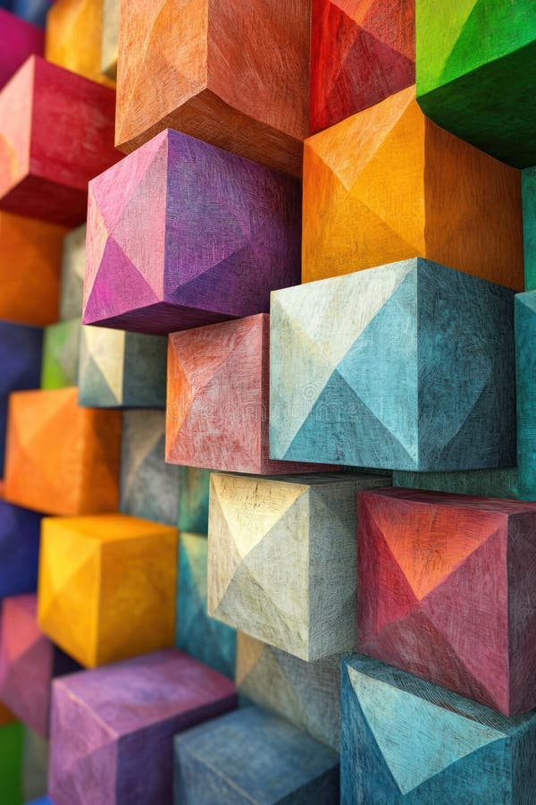 Colored Cube Arrangement, a Lively Display of Colorful Cubes in ...