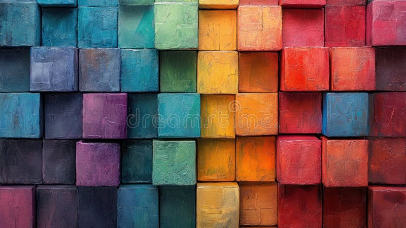Colored Cube Arrangement, a Lively Display of Colorful Cubes in ...