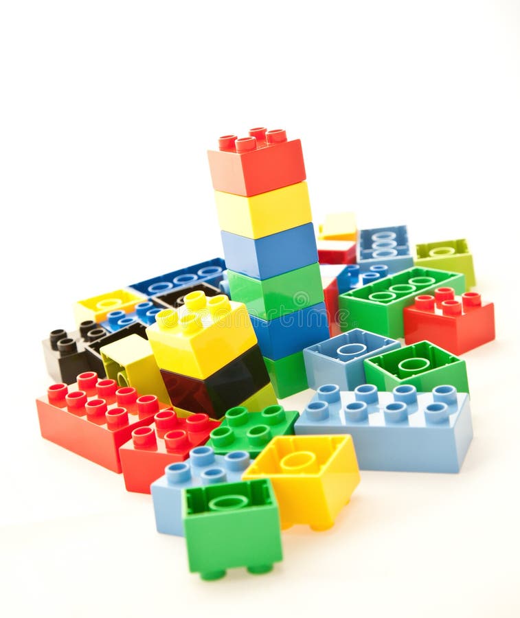 Colorful Stack of Wood Cube Building Blocks Stock Photo - Image of ...