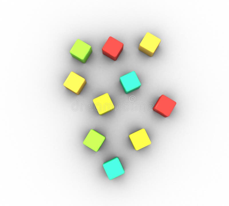 Colored cubes stock illustration. Illustration of childhood - 25289355