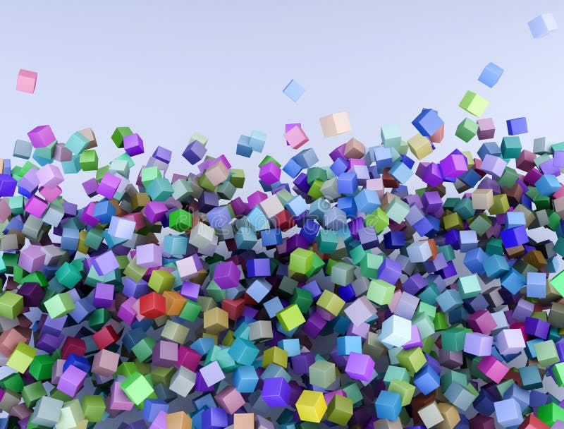 3d Colored Cubes Background Stock Illustration - Illustration of glow ...