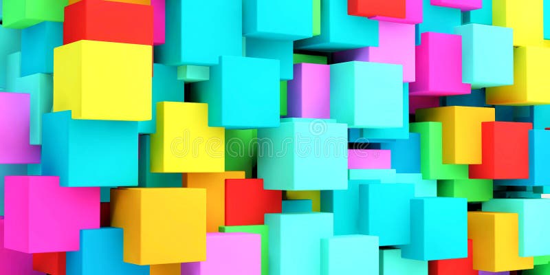 Colored Cubes Colorful Background Stock Illustration - Illustration of ...