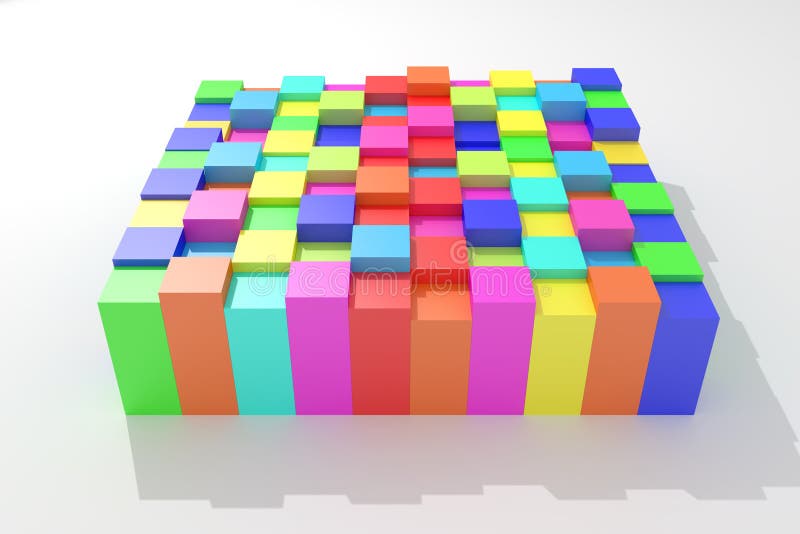 Colored cubes stock illustration. Illustration of random - 56345474