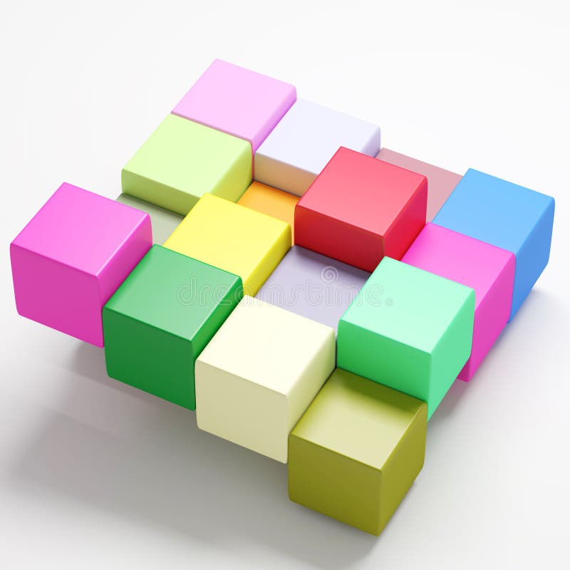 Colored cubes stock illustration. Illustration of cube - 50823193