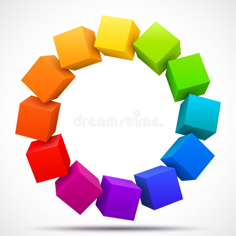 Colorful Cubes with Arrows 3D Stock Vector - Illustration of design ...
