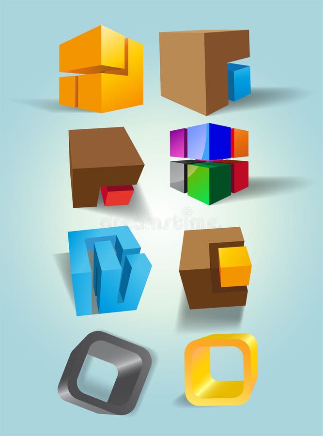 Colored cubes for design stock illustration. Illustration of cubic ...