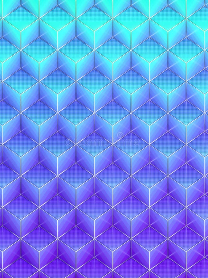 Colored Cubes Geometric Pattern with Silver Wire. Isometric 3d ...