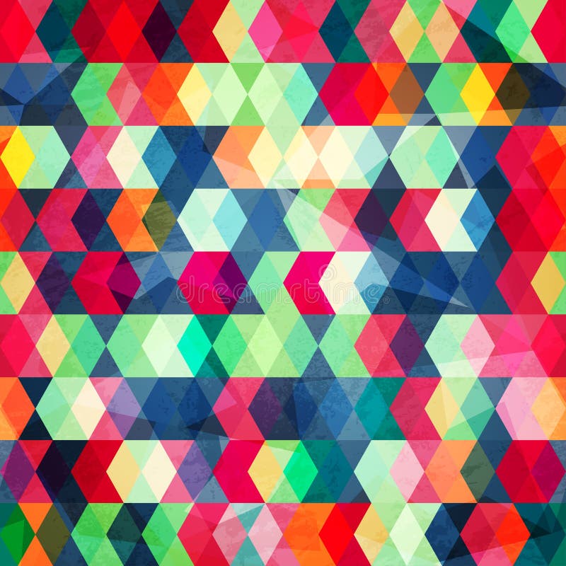 Abstract Cubes Seamless Pattern with Grunge Effect Stock Vector ...