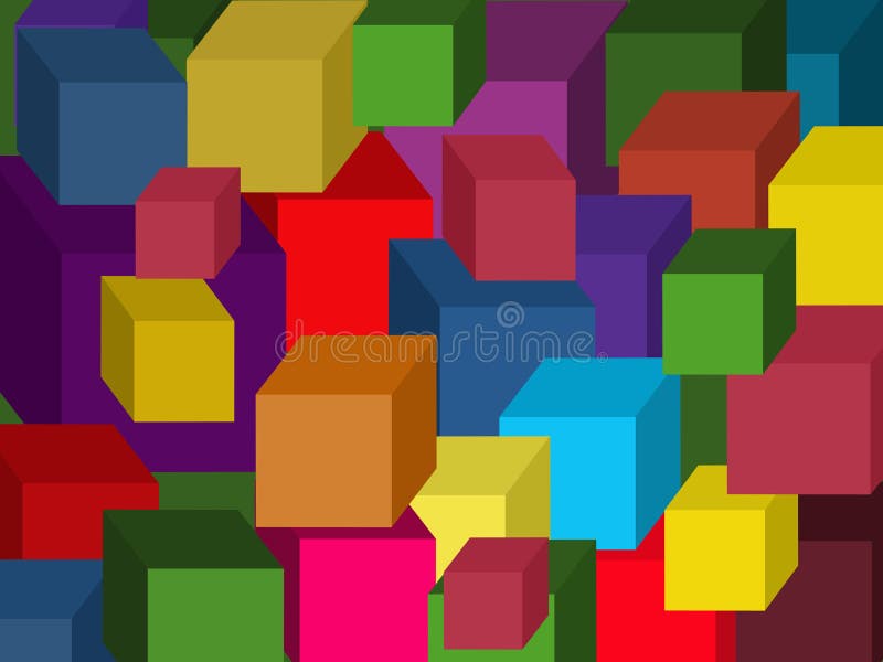 Colored cubes. vector. stock vector. Illustration of decorative - 114195761