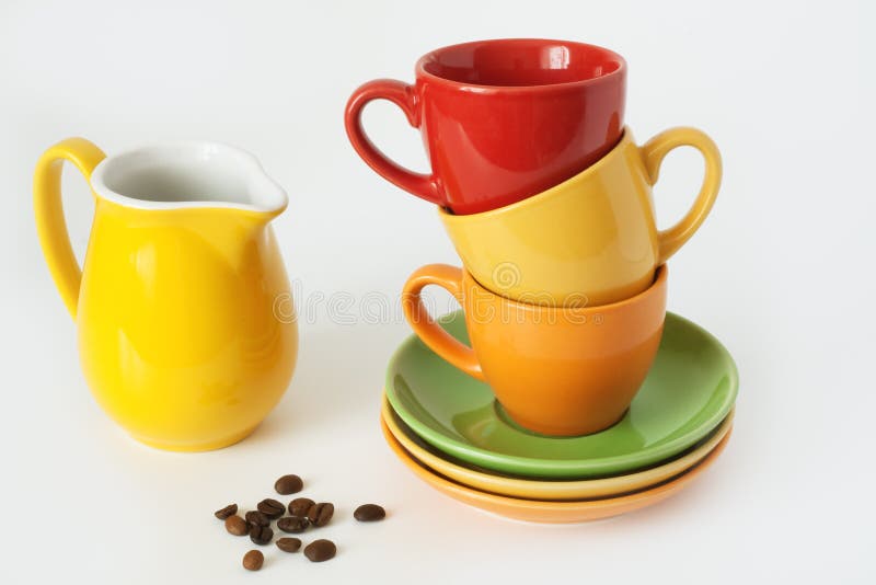 Colored cups stock image. Image of delicious, coffee - 18466087