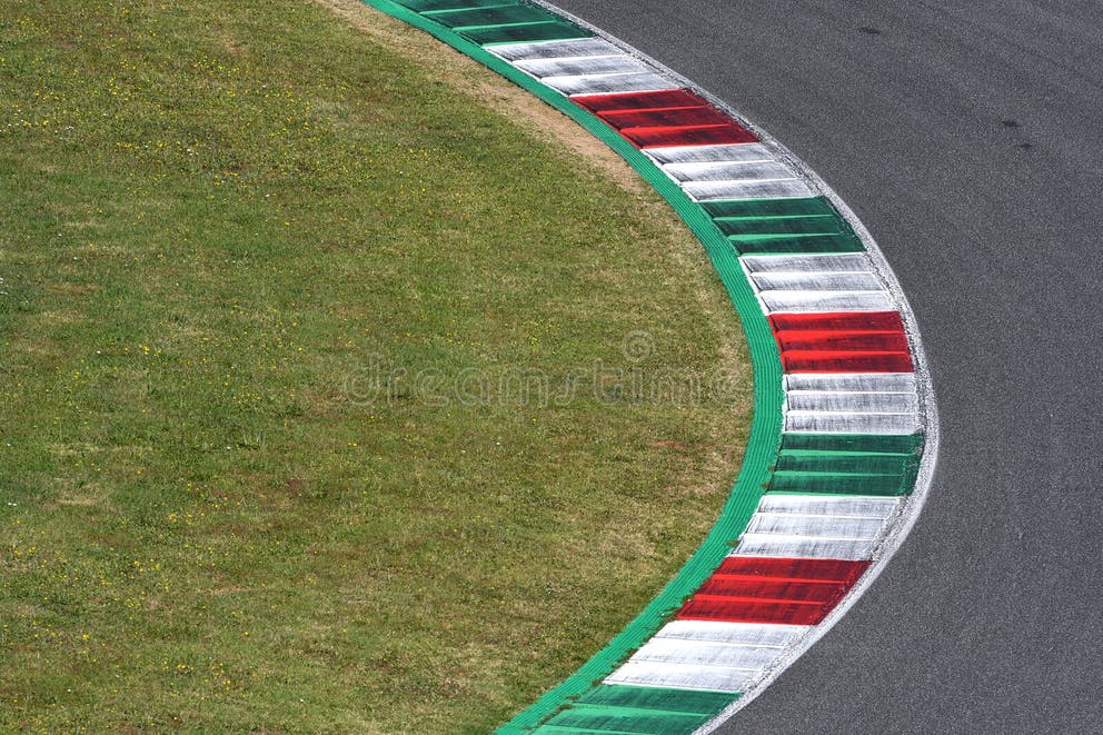 Colored Curb on a Racing Track Stock Photo - Image of competition, race ...