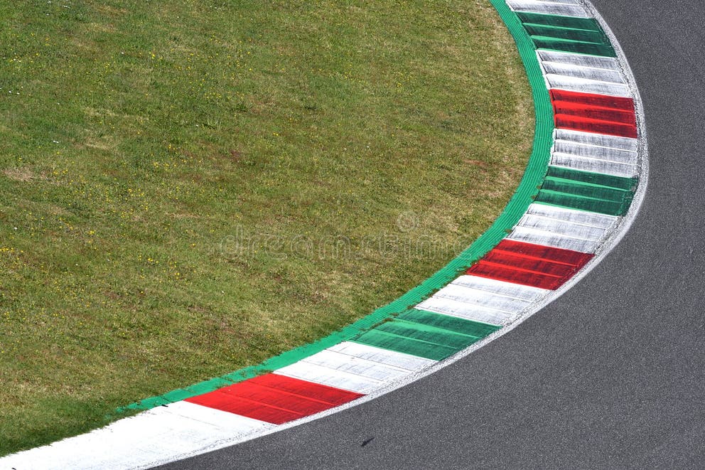 Colored Curb on a Racing Track Stock Image - Image of speed, transport ...
