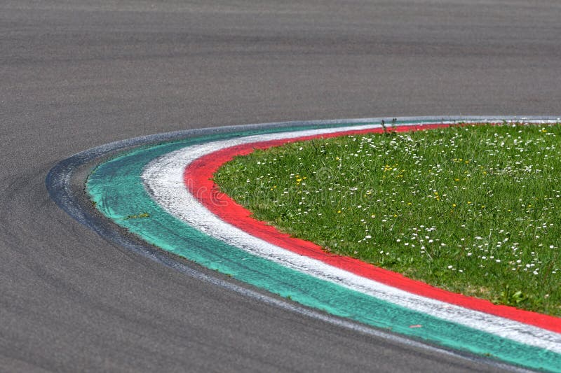 Colored Curb on a Racing Track Stock Image - Image of sports, race ...