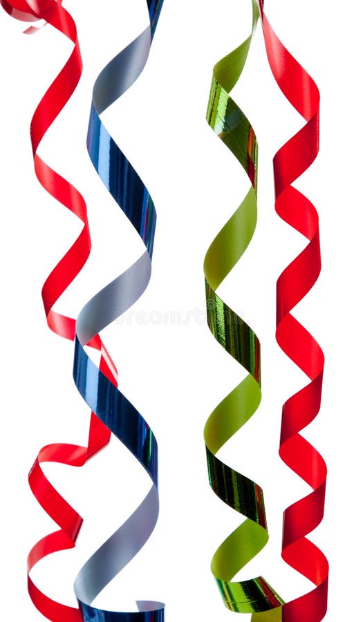 Curly Ribbon On White Background, Decorative Elements Stock Photo ...