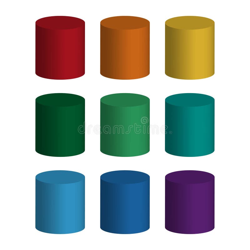 Colored Cylinders. Marketing Time. Layout Creative. Vector Illustration ...