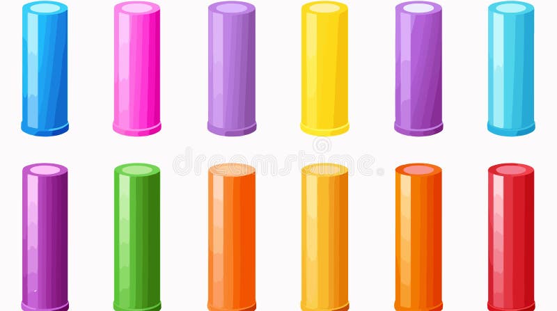 Colored Cylinders Vector Element Cartoon Stock Vector - Illustration of ...