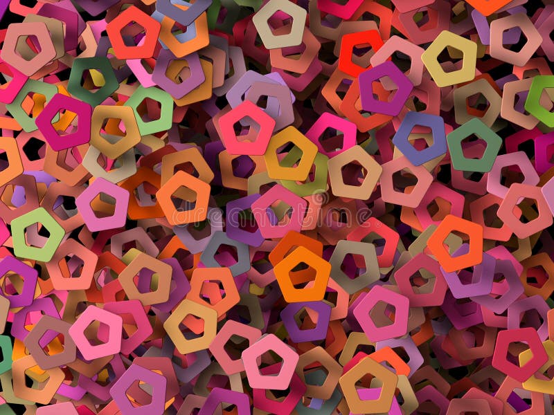 Colored 3d Geometric Shapes Stock Illustration - Illustration of shadow ...