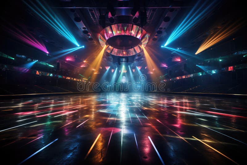 Colored Dance Floor in a Night Disco Club Stock Image - Image of large ...