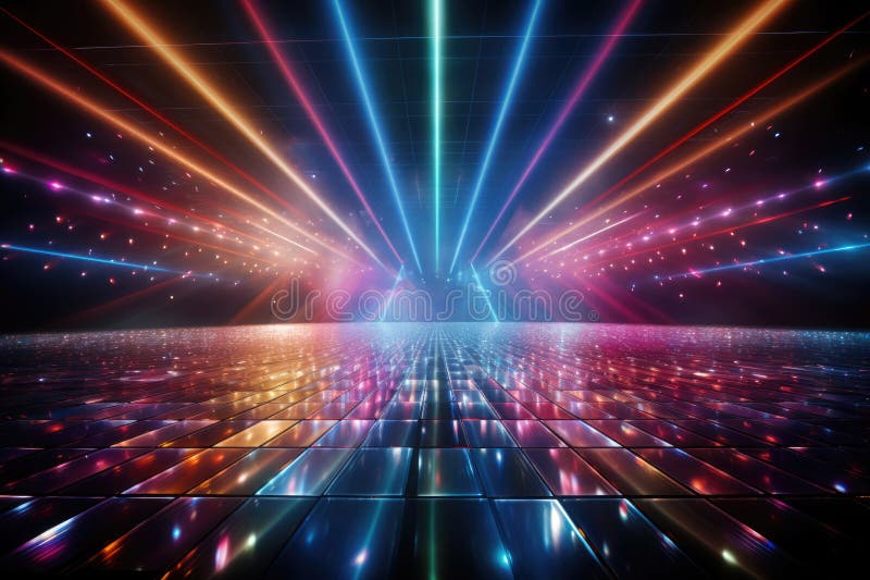 Colored Dance Floor in a Night Disco Club Stock Photo - Image of lamp ...