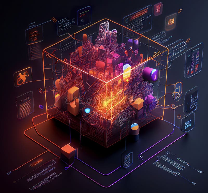 Database Expressed in Colors Stock Illustration - Illustration of ...