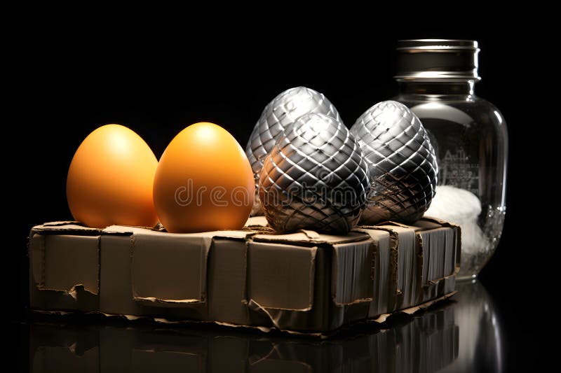 Colored Decorative Chicken Eggs Laid in a Tray Stock Illustration ...