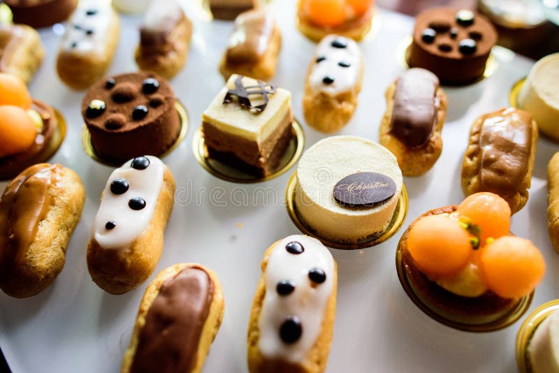 Eclairs. Mixed Colored Delicious Sweets Stock Photo - Image of nice ...