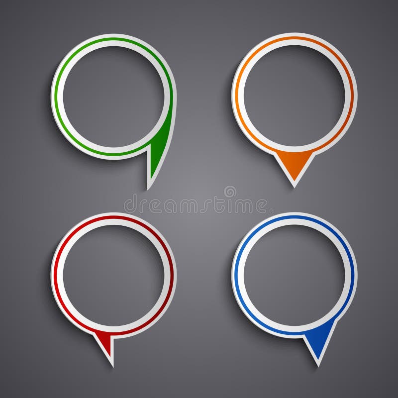 Colored Design Icons Pointers Template Stock Vector - Illustration of ...