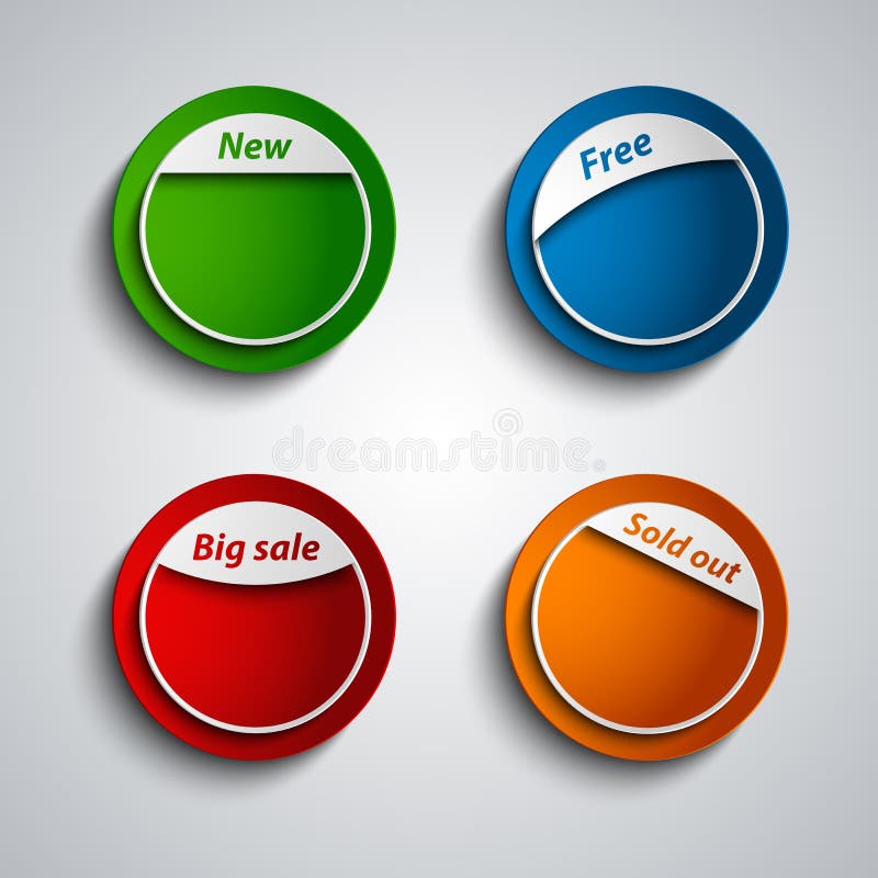 Colored Design Label Sticker for Shopping Template Stock Vector ...