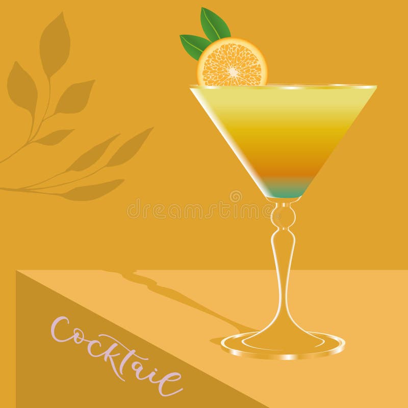 Colored Detailed Cocktail Vector Stock Vector - Illustration of sketch ...