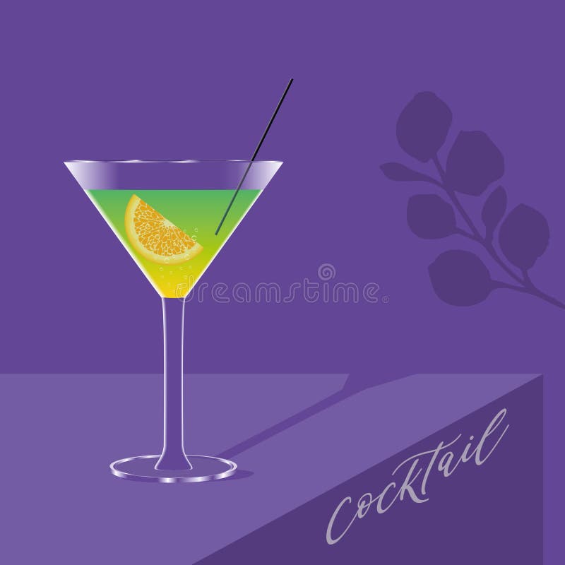 Colored Detailed Cocktail Vector Stock Vector - Illustration of liquid ...