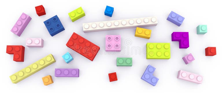 Colored Details of a Toy Children`s Constructor Randomly Scattered on a ...