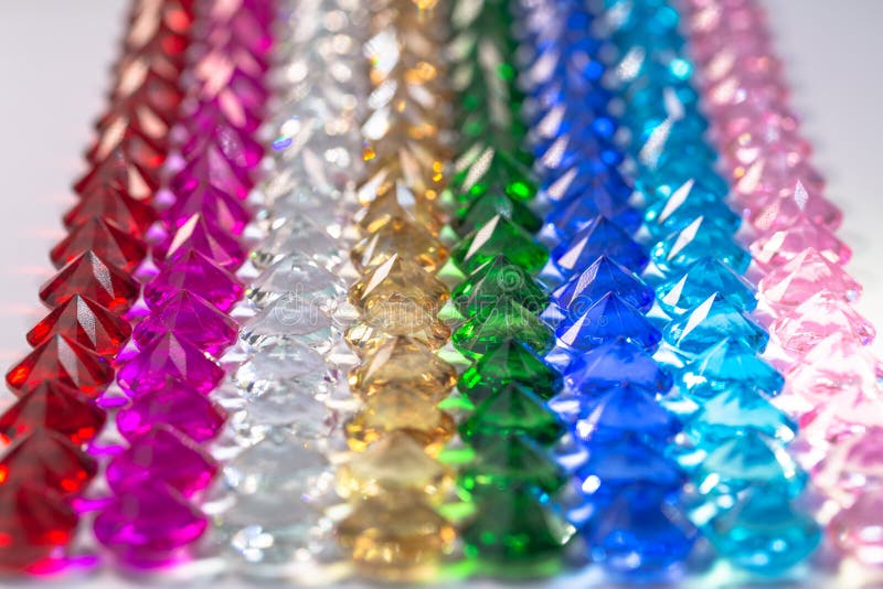 Colored Diamonds Arranged in a Row Stock Photo - Image of beautiful ...