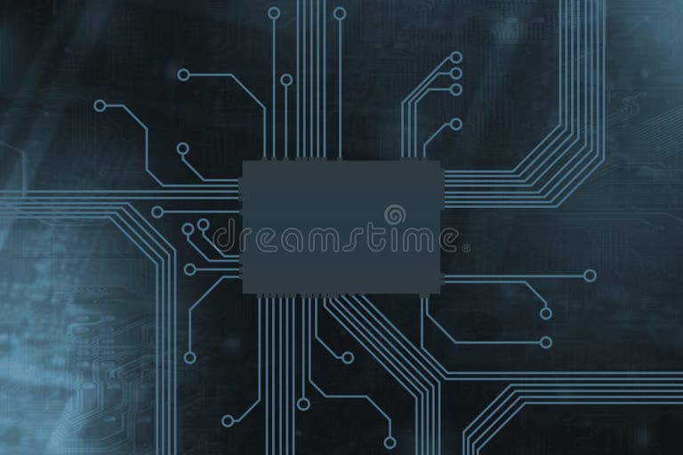 Colored Digital Computer Chip Core Stock Illustration - Illustration of ...