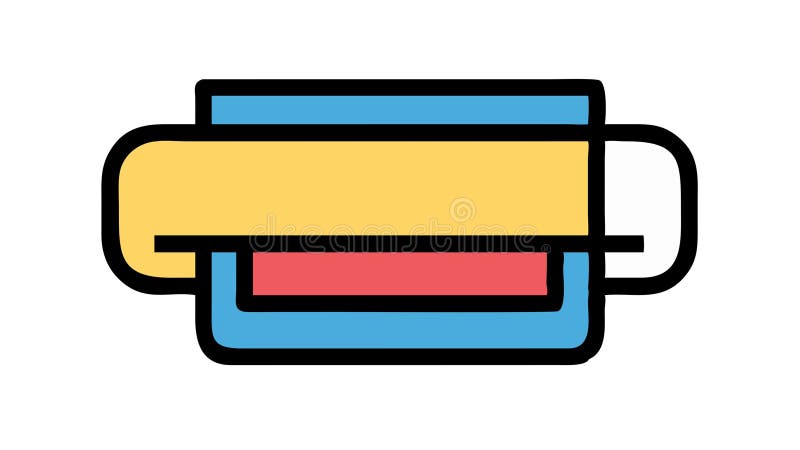 Colored Document Coming Out of Printer Icon for Print Job Graphic ...