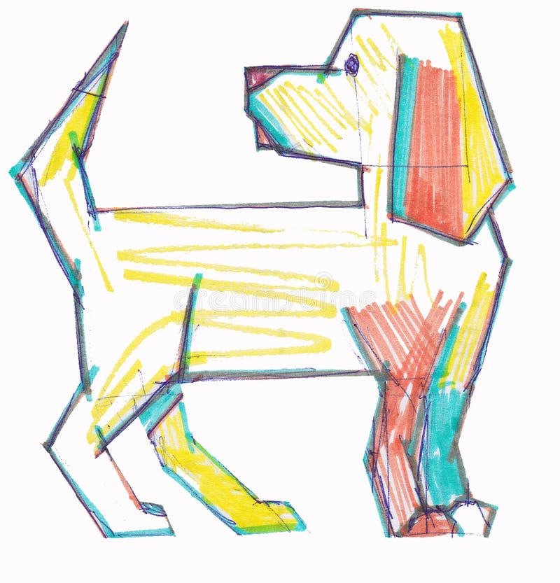 Colored dog stock illustration. Illustration of faithful - 55866685