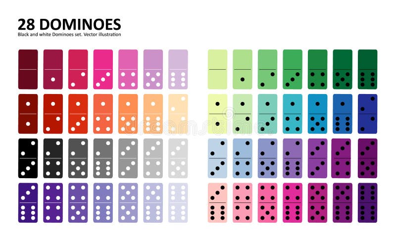 Colored Domino Full Set in Flat Design Style. Stock Vector ...