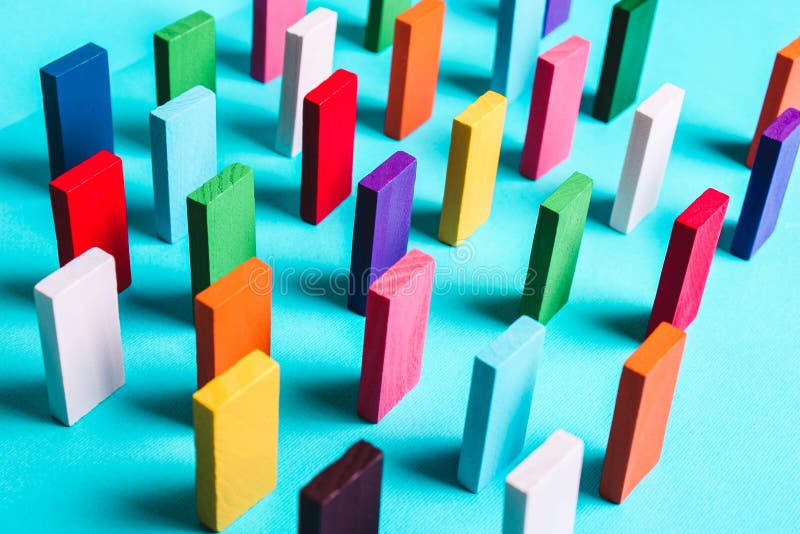 Colored dominoes in a row stock image. Image of abstract - 154587889